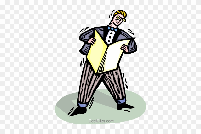 Man Reading A Newspaper Royalty Free Vector Clip Art - School - Full ...