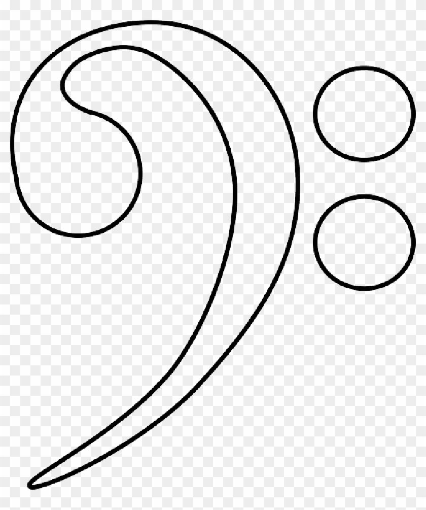 White Musical Notes Colouring Pages - Bass Clef Coloring Page - Full ...