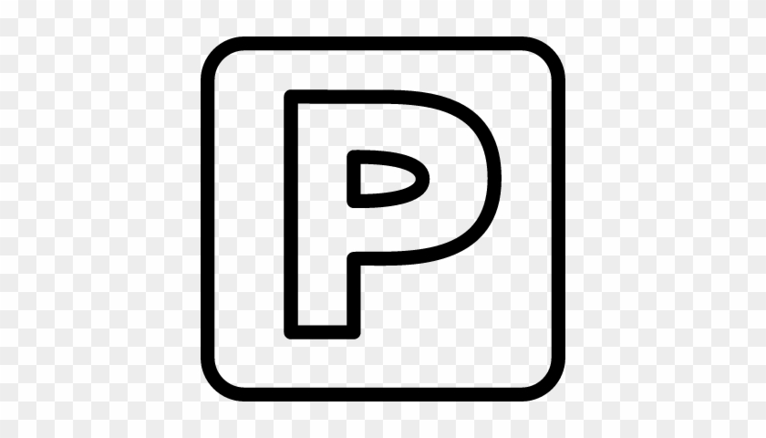 Parking Outlined Square Letter Signal Vector - Parking - Full Size PNG ...