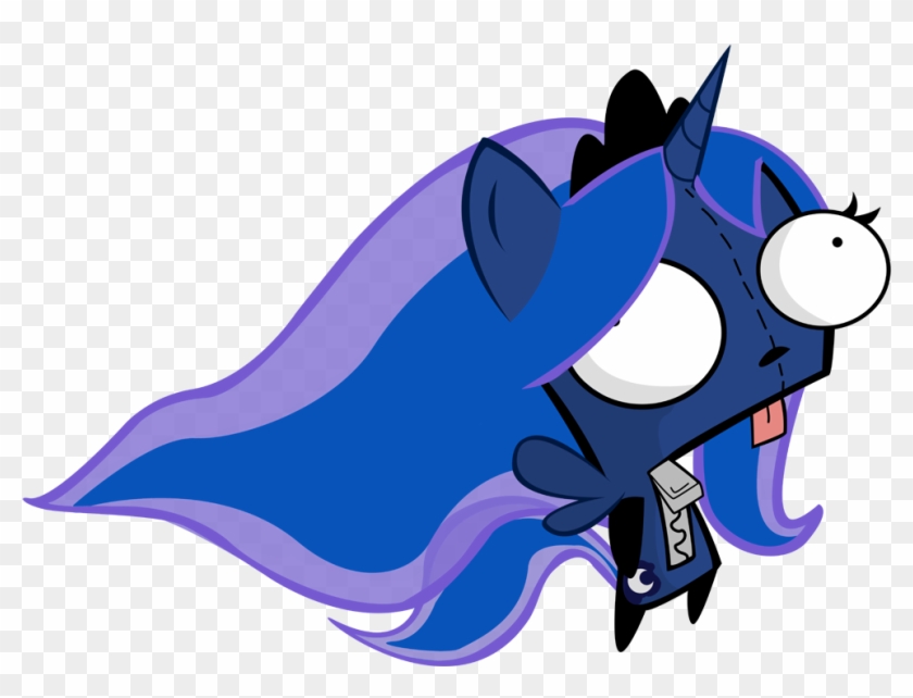 Gir, Invader Zim, Princess Luna, Safe, Simple Background, - My Little ...