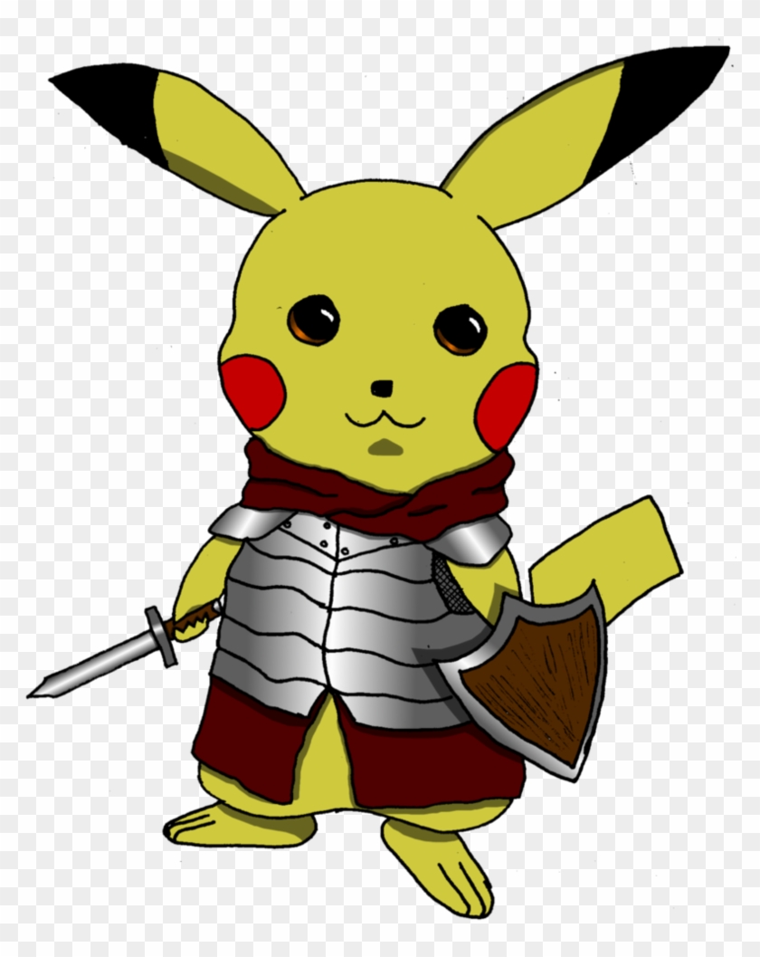 Knight Pikachu By Blood-reven - Cartoon - Free Transparent PNG Clipart ...
