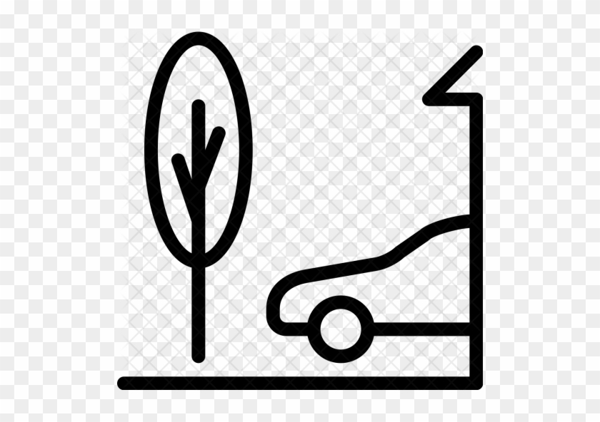 Front, Yard, Garage, Garden, Tree, Car, Parking Icon - Front Yard Icon ...