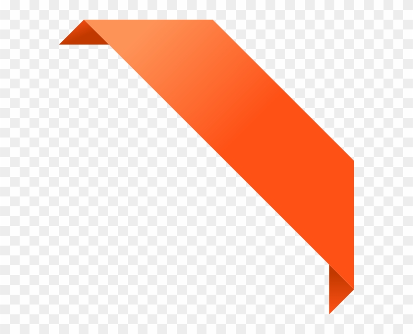 Corner Ribbon02 Orange Vector Data - Corner Tag Icon - Full Size PNG ...