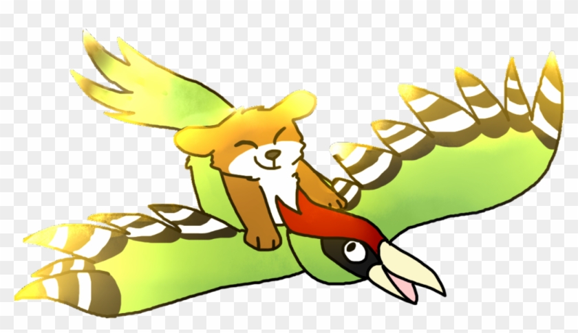 Weasel Riding On A Bird By Nelghb0r - Cartoon - Full Size PNG Clipart ...