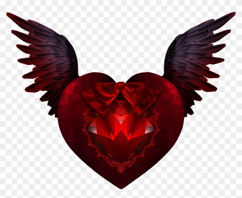 Devil Wing Heart - Devil Heart With Wings - Full Size PNG Clipart Images Download