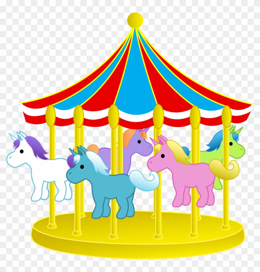 Cute Carnival Carousel With Ponies - Carousel Clipart - Full Size PNG ...