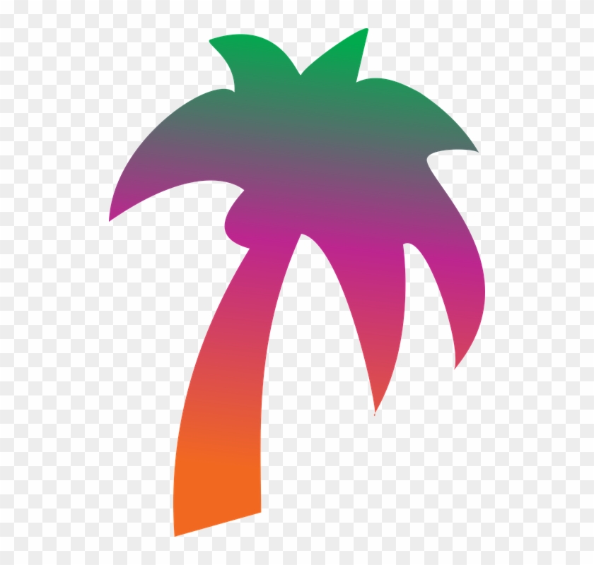 Coconut, Tree, Rainbow - Palm Tree Clip Art - Full Size PNG Clipart ...