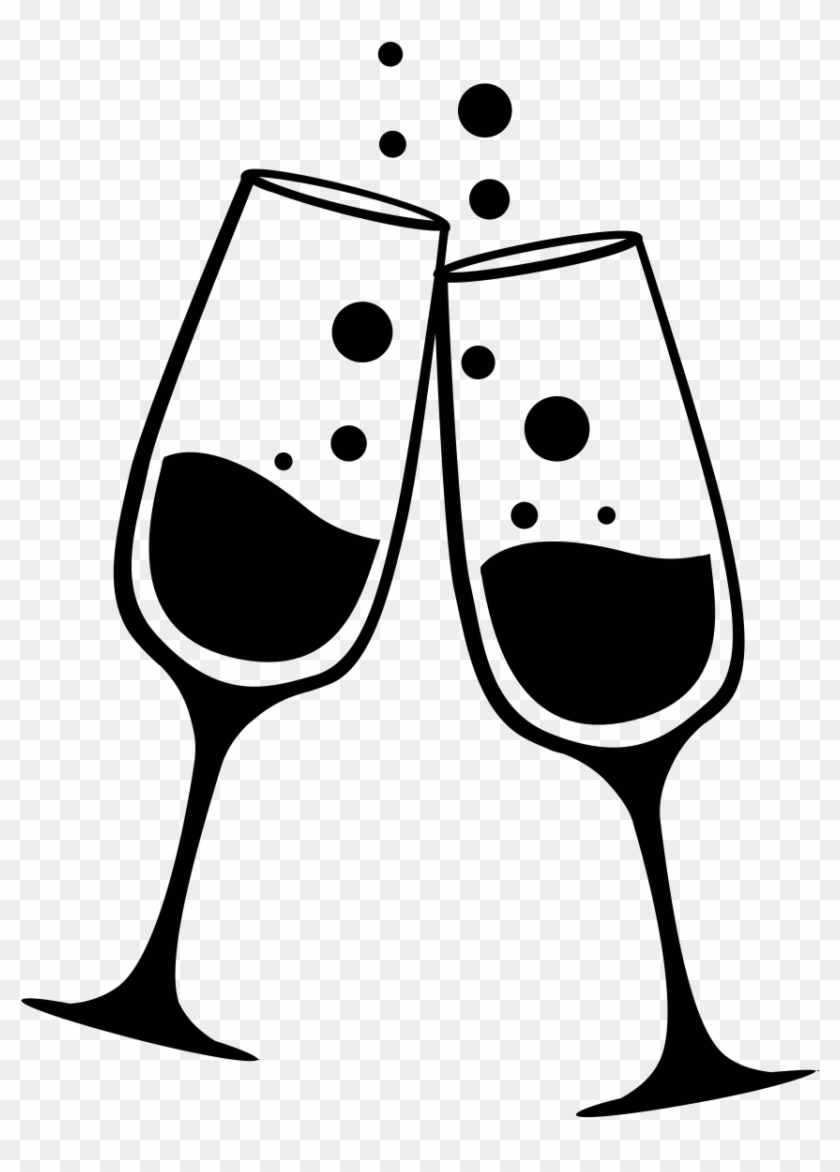 Pimms & Prosecco - Black And White Prosecco Glass - Full Size PNG ...