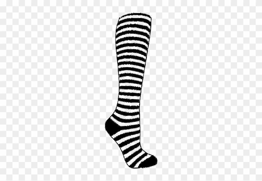 Rainbow - Black White Striped Socks - Full Size PNG Clipart Images Download