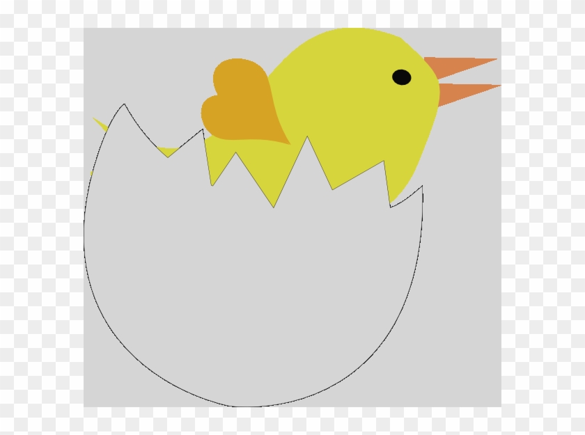 Yellow Chick In Cracked Eggshell Clip Art At Clker - Yellow Chick In ...
