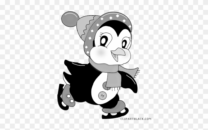 Winter Penguin Animal Free Black White Clipart Images - Penguin Png ...
