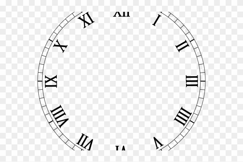 Blank Clock Clipart - Clock Face Roman Numerals - Full Size PNG Clipart ...