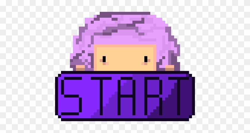 Start Button Met Granny Almost Closed Eyes - Pixel Art - Full Size PNG ...