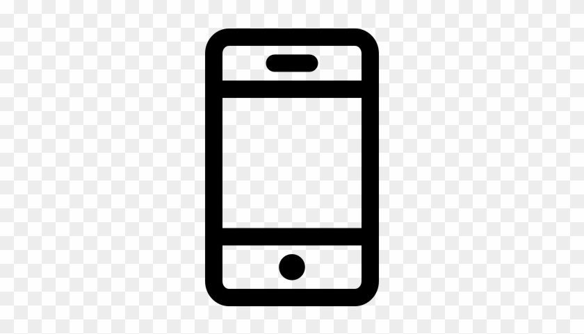 Flat Screen Cellphone Outline Vector - Cell Phone Icon Outline - Full ...