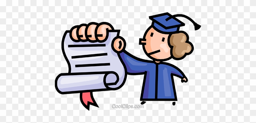 Graduate Showing Her Diploma Royalty Free Vector Clip - Clip Art - Full ...
