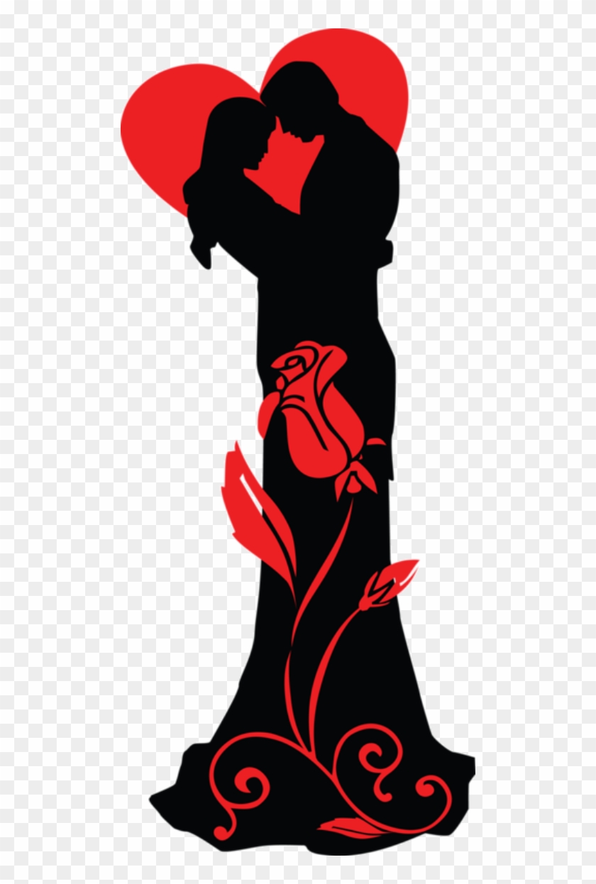 Happy Valentine's Day - Couple Silhouette - Full Size PNG Clipart ...