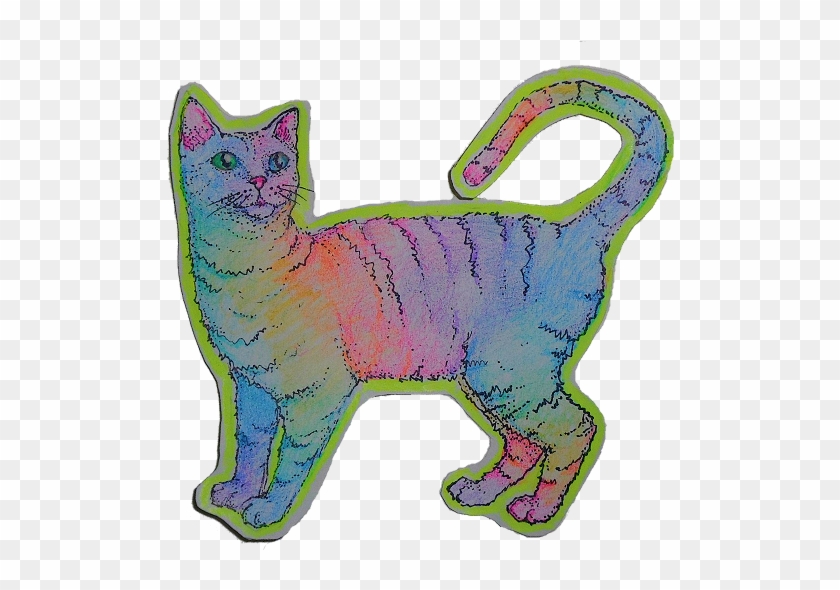 Psychedelic Kitty Sticker By Flowwwer - File Format - Free Transparent ...