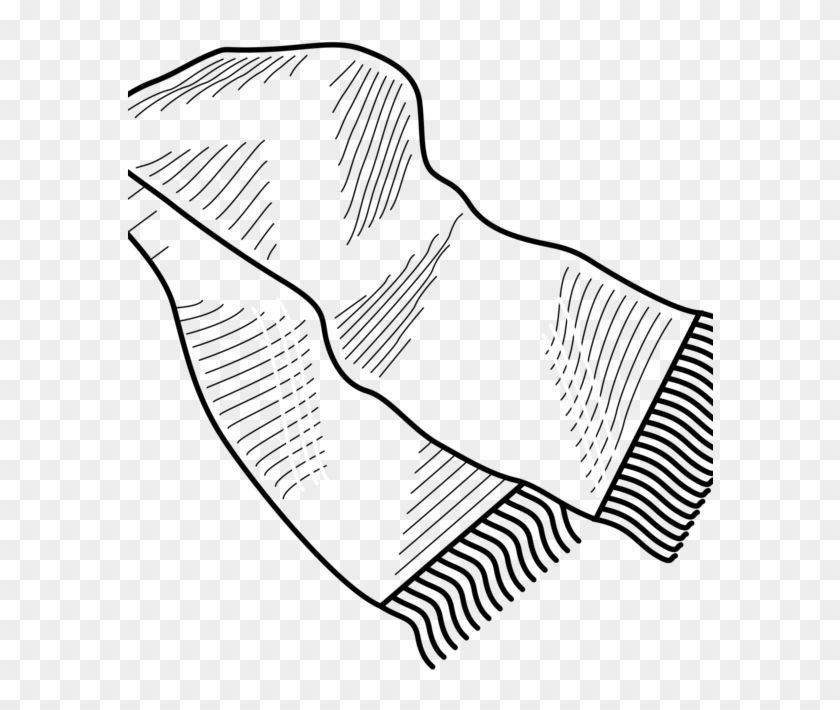Scarf Clipart Scarf Winter Clothing Drawing Black And - Scarf Drawing Png - Full Size PNG ...