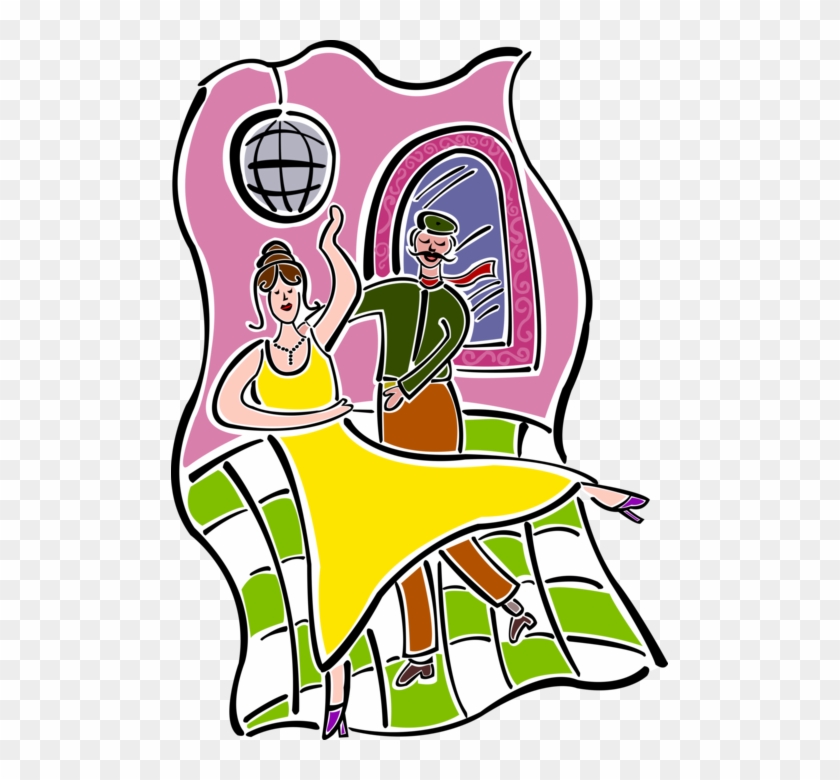 Vector Illustration Of Ballroom Dancing With Male And - Vector ...