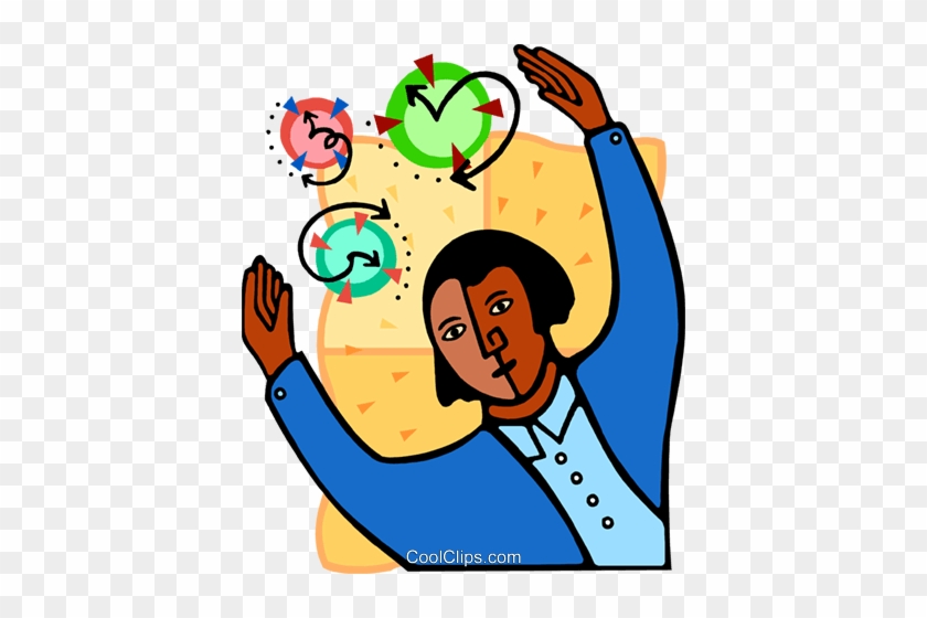 Man Controlling Time Symbols Royalty Free Vector Clip - Man Controlling ...