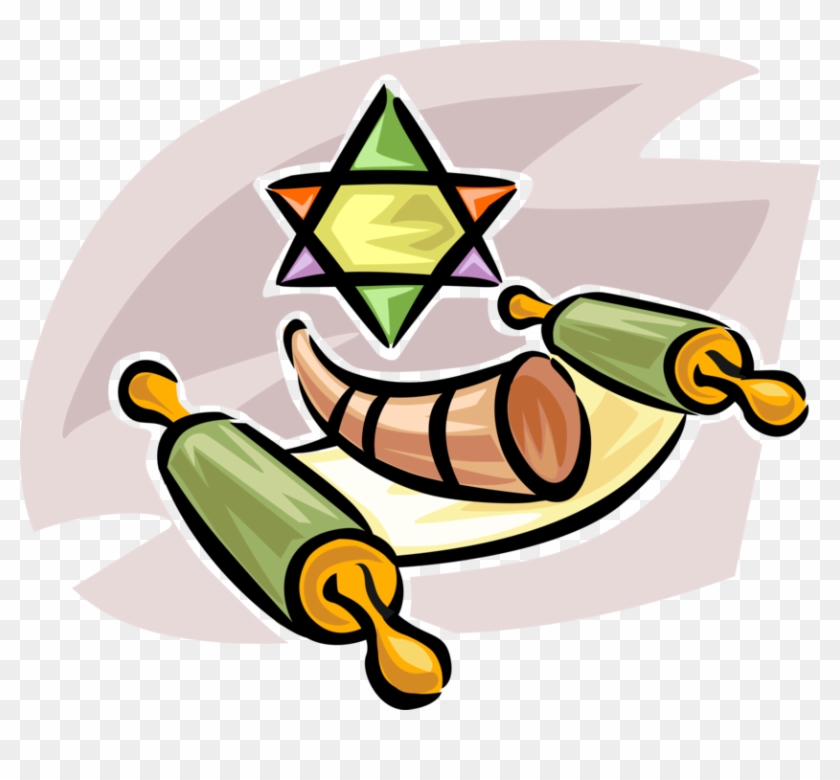 Hebrew Sefer Torah With - Shofar Clip Art - Full Size PNG Clipart ...