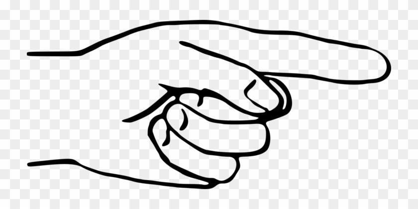 Line Art Drawing The Finger Silhouette Middle Finger - Draw A Pointing ...