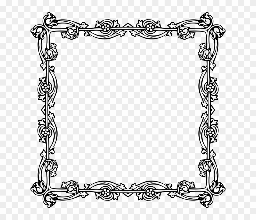 Vintage Frame Design Black - Victorian Border Png - Full Size PNG Clipart Images Download