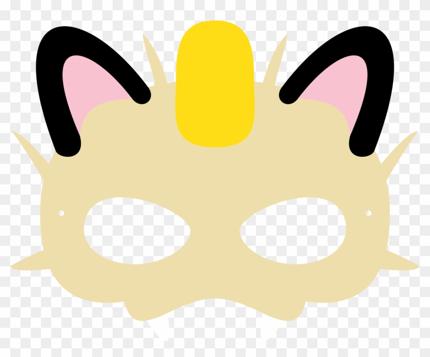 Meowth Inspired Mask - Pokemon Mask Printable - Full Size PNG Clipart ...