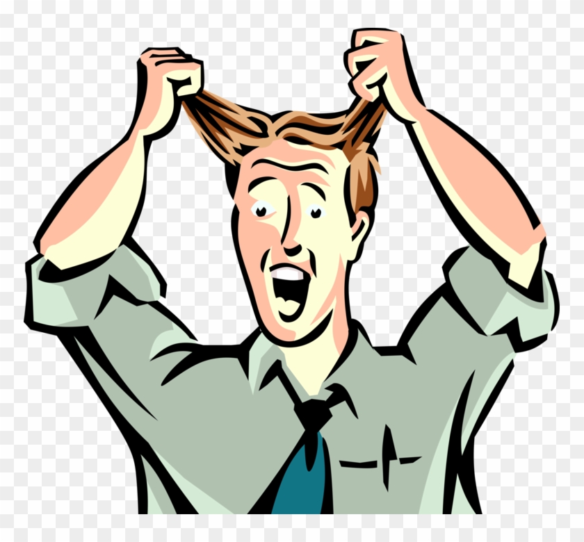 Vector Illustration Of Frustrated Businessman Reacts - Vector Graphics ...