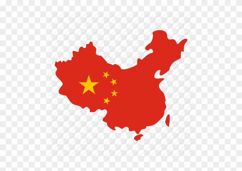 China Map With Flag - Full Size PNG Clipart Images Download