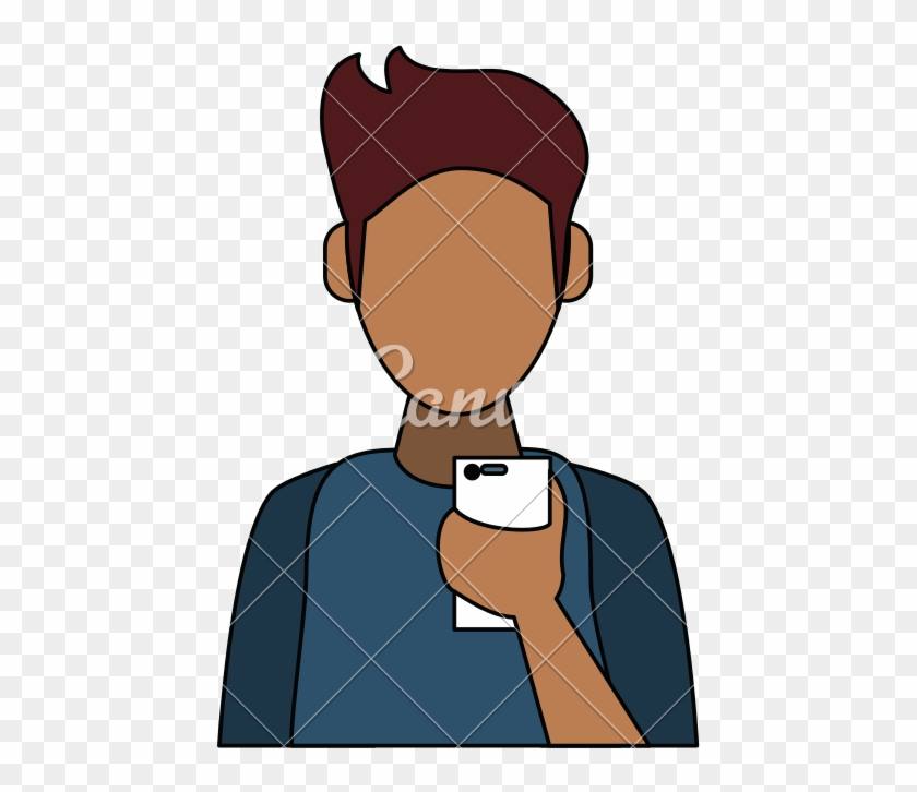 Man With Smartphone Avatar - Stock Illustration - Full Size PNG Clipart ...