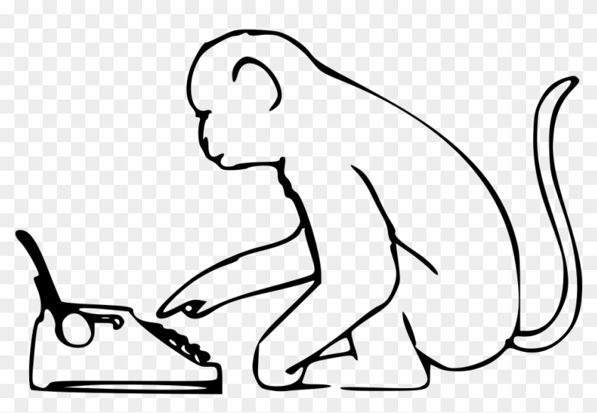 File - Typing Monkey - Svg - Wikimedia Commons - Monkey Drawing With ...