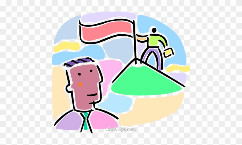 Man Reaching The Summit Royalty Free Vector Clip Art - Man Reaching The ...