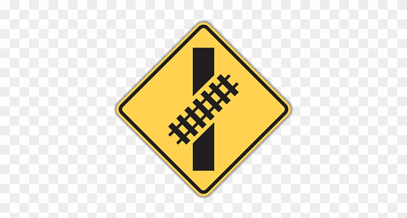 W10-12 Skewed Crossing - Railroad Crossing Road Sign - Full Size PNG ...