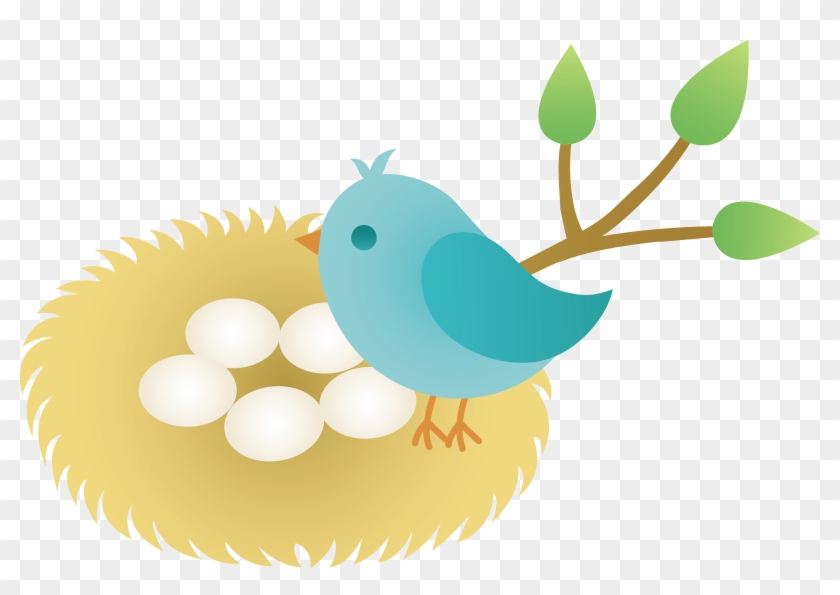 Spring Birds Clipart - Bird In Nest Clip Art - Full Size PNG Clipart ...