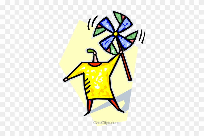 Person Holding A Pinwheel Royalty Free Vector Clip - Person Holding A ...