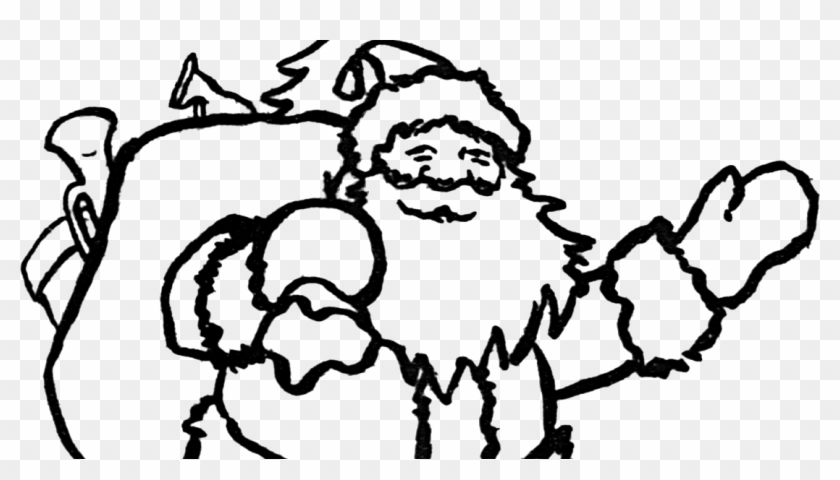Santa Claus Black And White Clipart