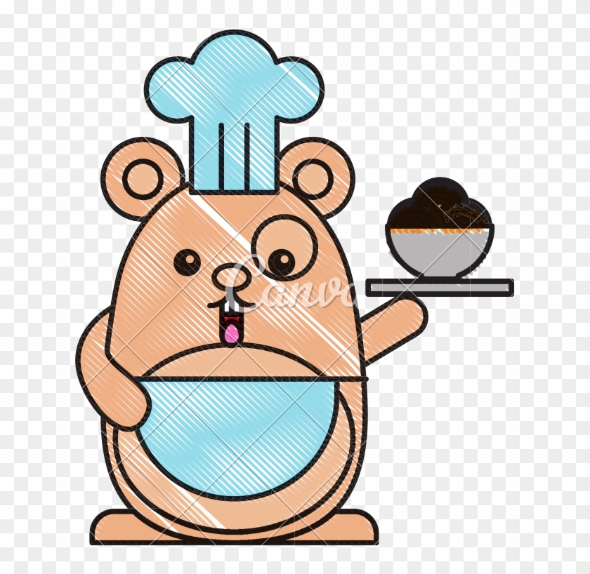 Chef Mouse With Sweet Pastry Cartoon - Vector Graphics - Full Size PNG ...