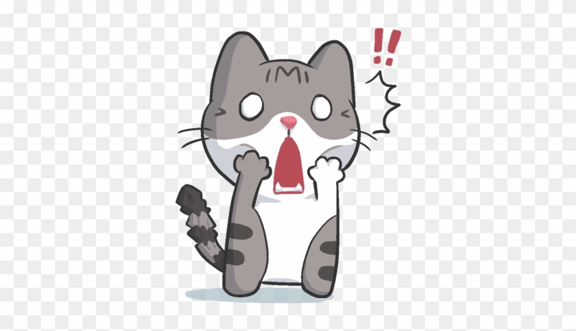 Meow The Tabby Cat Messages Sticker-11 - Sticker Line Shock Png - Full ...