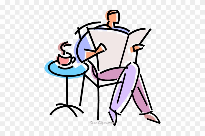 Man Reading His Newspaper Royalty Free Vector Clip - Newspaper - Full ...