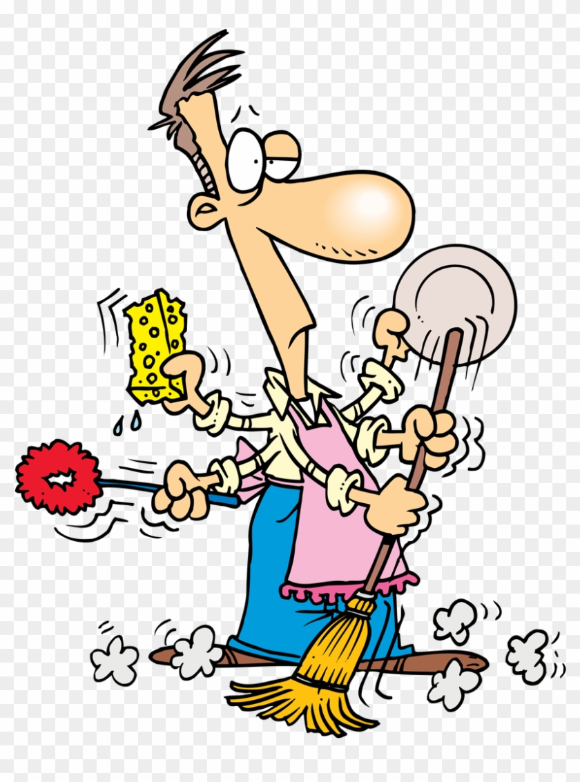 Clipart Black And White Stock House Chores Clipart - Man Doing Chores ...