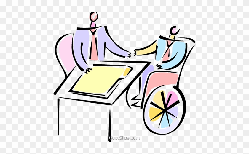 Two Businessmen Shaking Hands Royalty Free Vector Clip - Disability ...