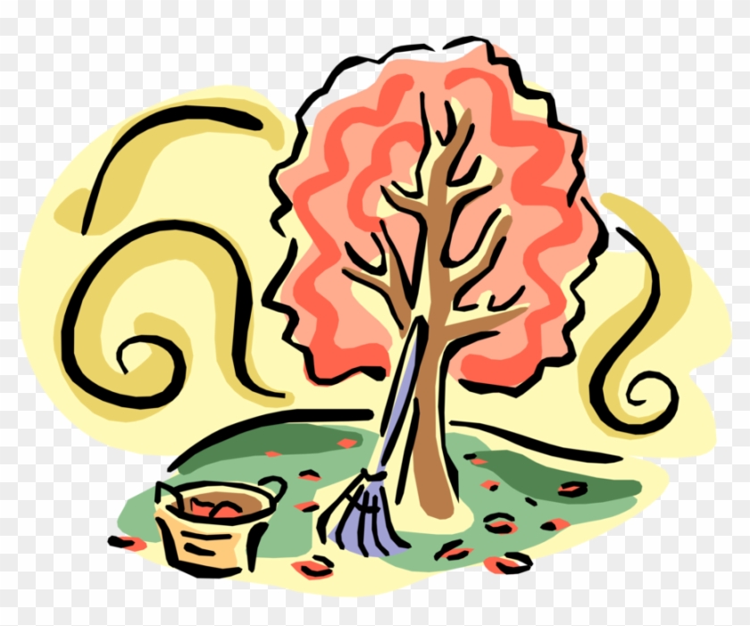 Vector Illustration Of Deciduous Forest Tree Turns - September Weather ...