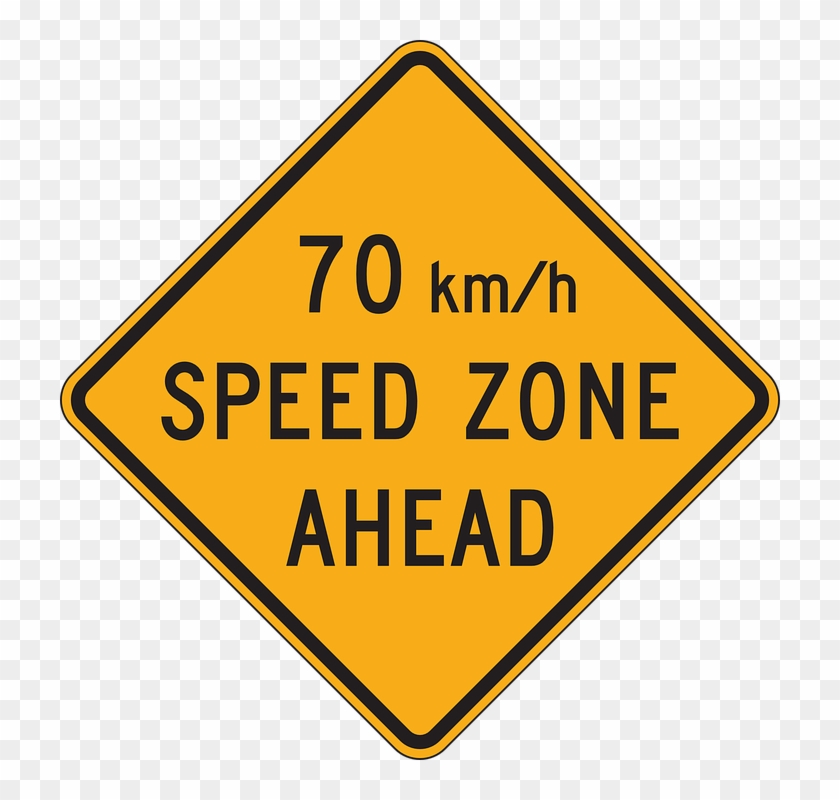 Slow Clipart Car Safety - Warning Signs On The Road - Full Size PNG ...