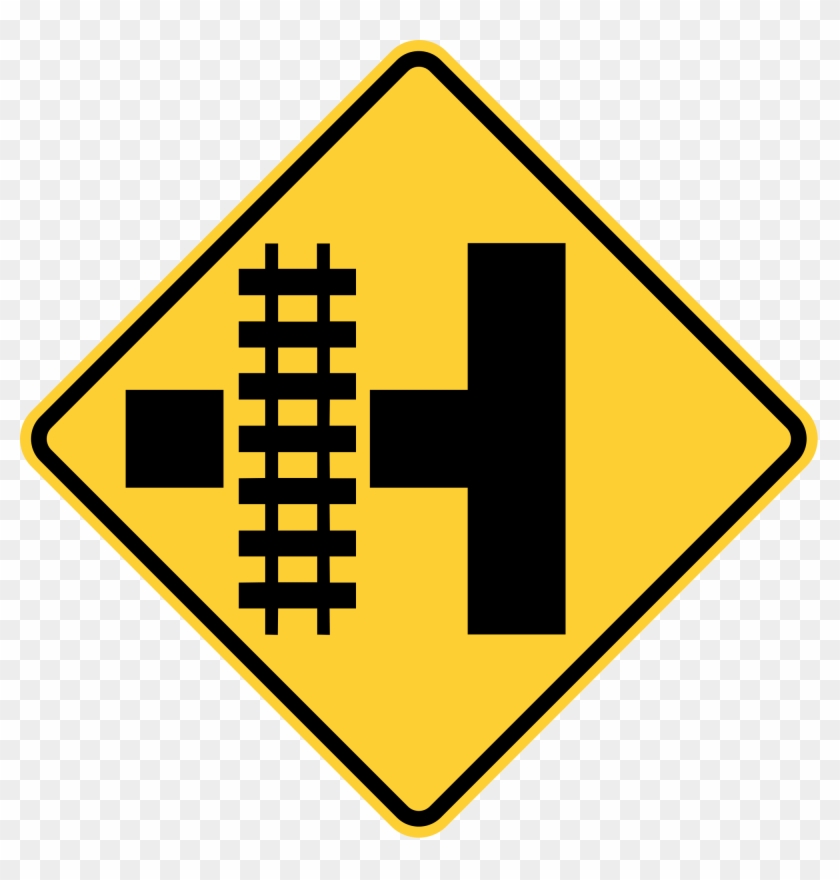 File - Mutcd W10-3l - Svg - Side Road At A Railroad Crossing Sign ...