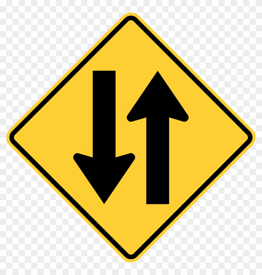 Open - Two Lane Traffic Sign - Full Size PNG Clipart Images Download