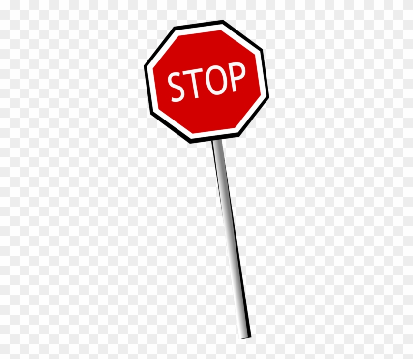 Crooked Stop Sign Clip Art - Stop Sign On Pole - Full Size PNG Clipart ...
