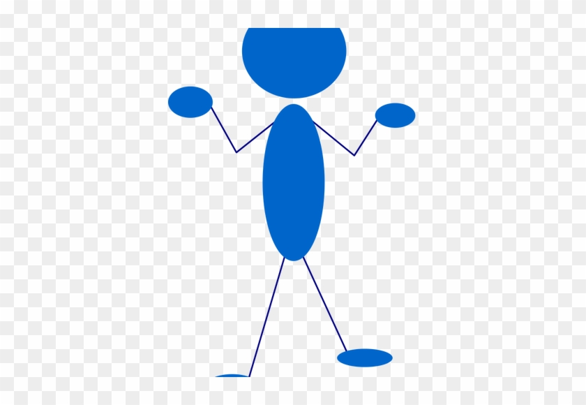 Vector Clip Art Of Blue Stick Man Questioning Public - Vector Clip Art ...