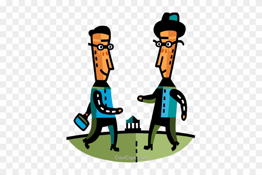 Businessmen Greeting Each Other Royalty Free Vector - Cartoon - Full ...