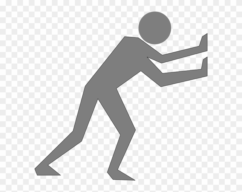 Cartoon Man Pushing A Wall - Full Size PNG Clipart Images Download